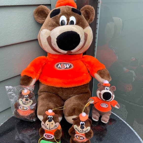 Toys | Aw Root Bear Plush Lot Mini Ornaments Vtg Fast Food Restaurant ...